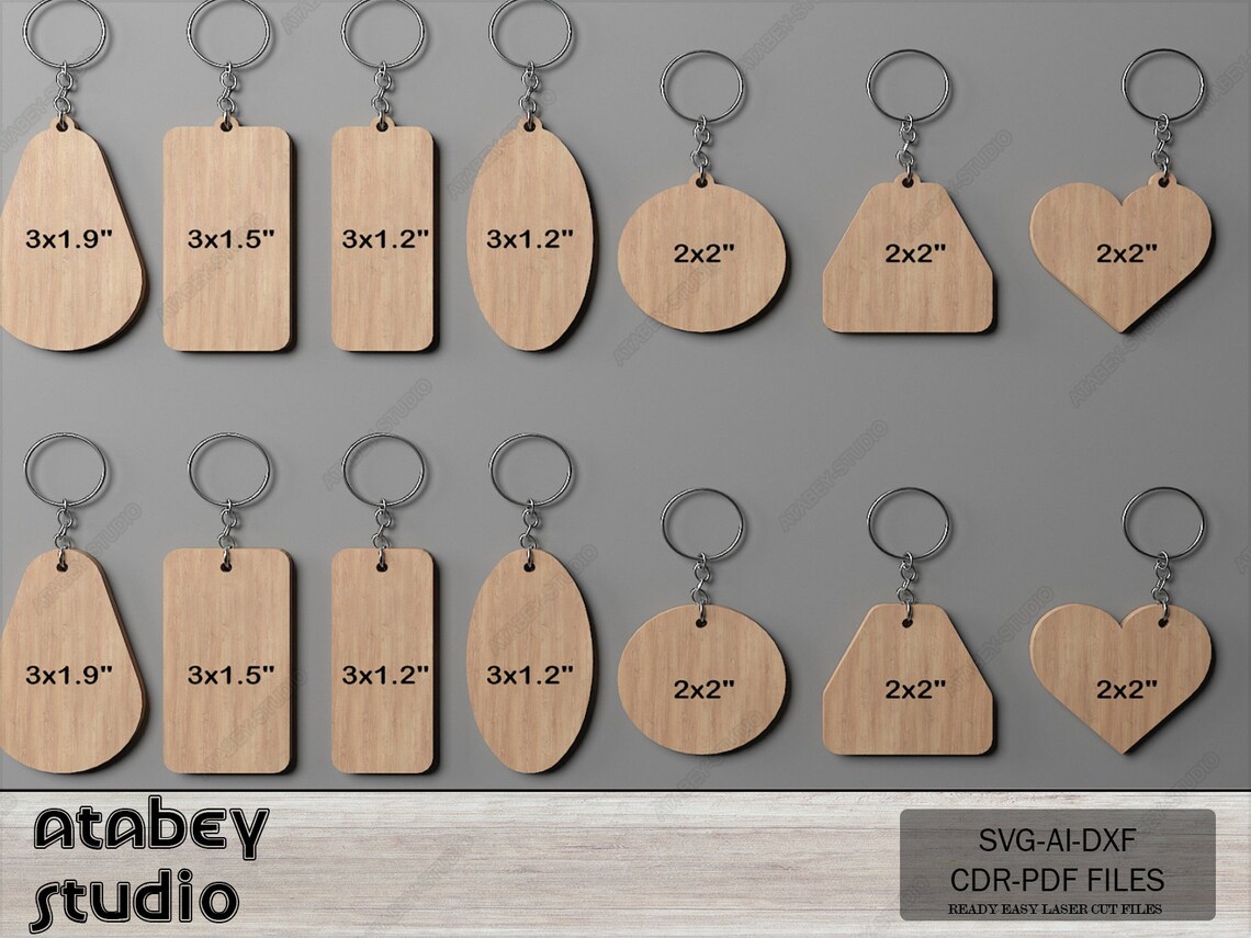 Custom Keychain Cut Plans - DIY Keyring Templates - Perfect for Laser ...