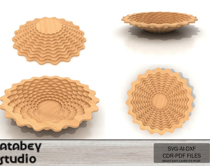 Wood Bowl Laser Cut File SVG, PDF . Digital Download Template to DIY ...