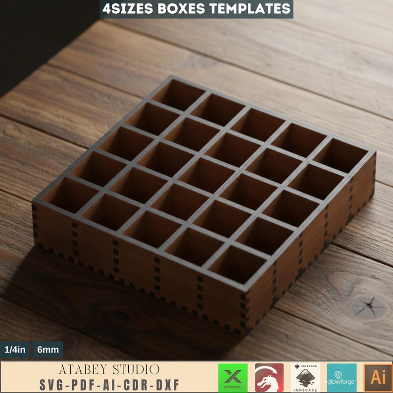Compartment Tray Box Set for Laser Cutting - Perfect for Organizing ...