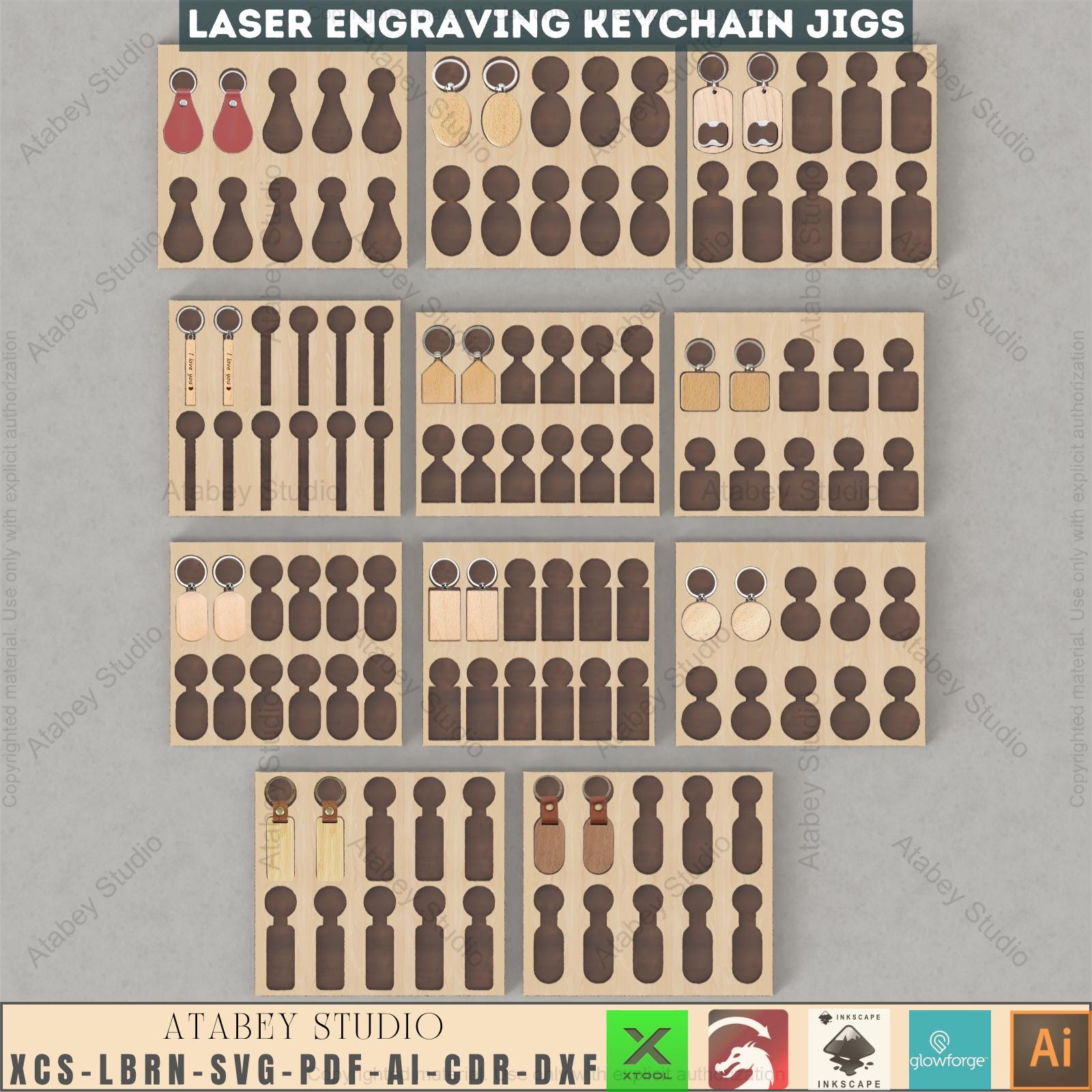 Keychain Jig for Laser Engraving, Precision Alignment Wood Jigs , Laser ...
