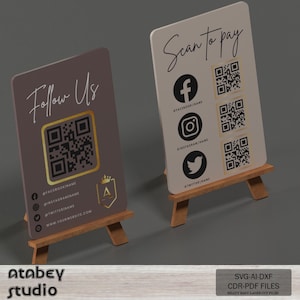 Custom QR Code Signs for Business - Social Media & Payment Scan Display ...