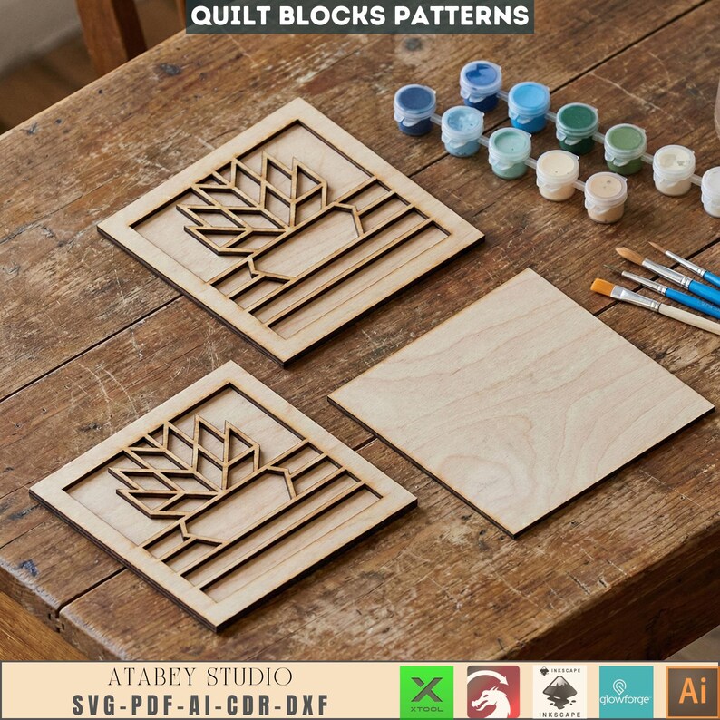 Wall Art Quilt Block Patterns / Laser Cut Design Heart Butterfly Potted ...