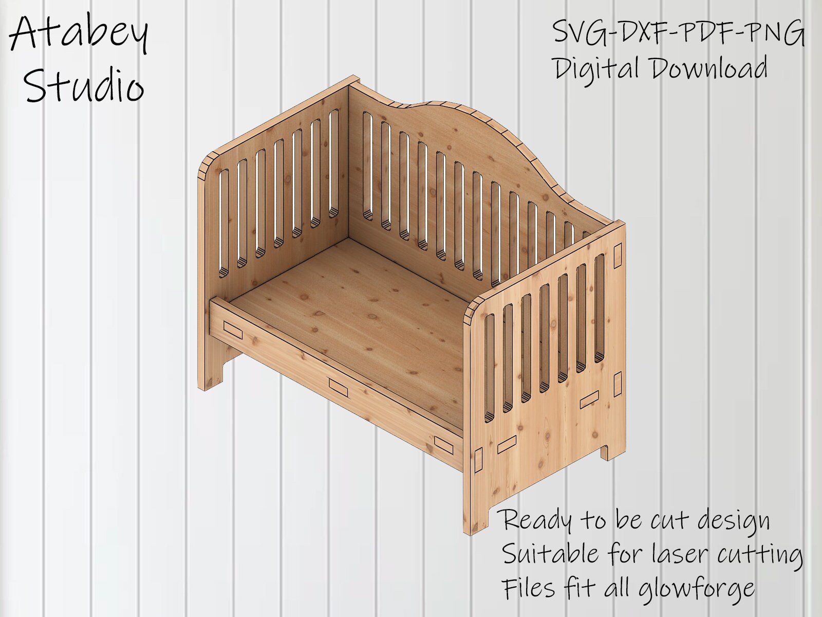 Daybed Cot Cutting File Baby Rocker Crib 1/4inch Plywood - Etsy