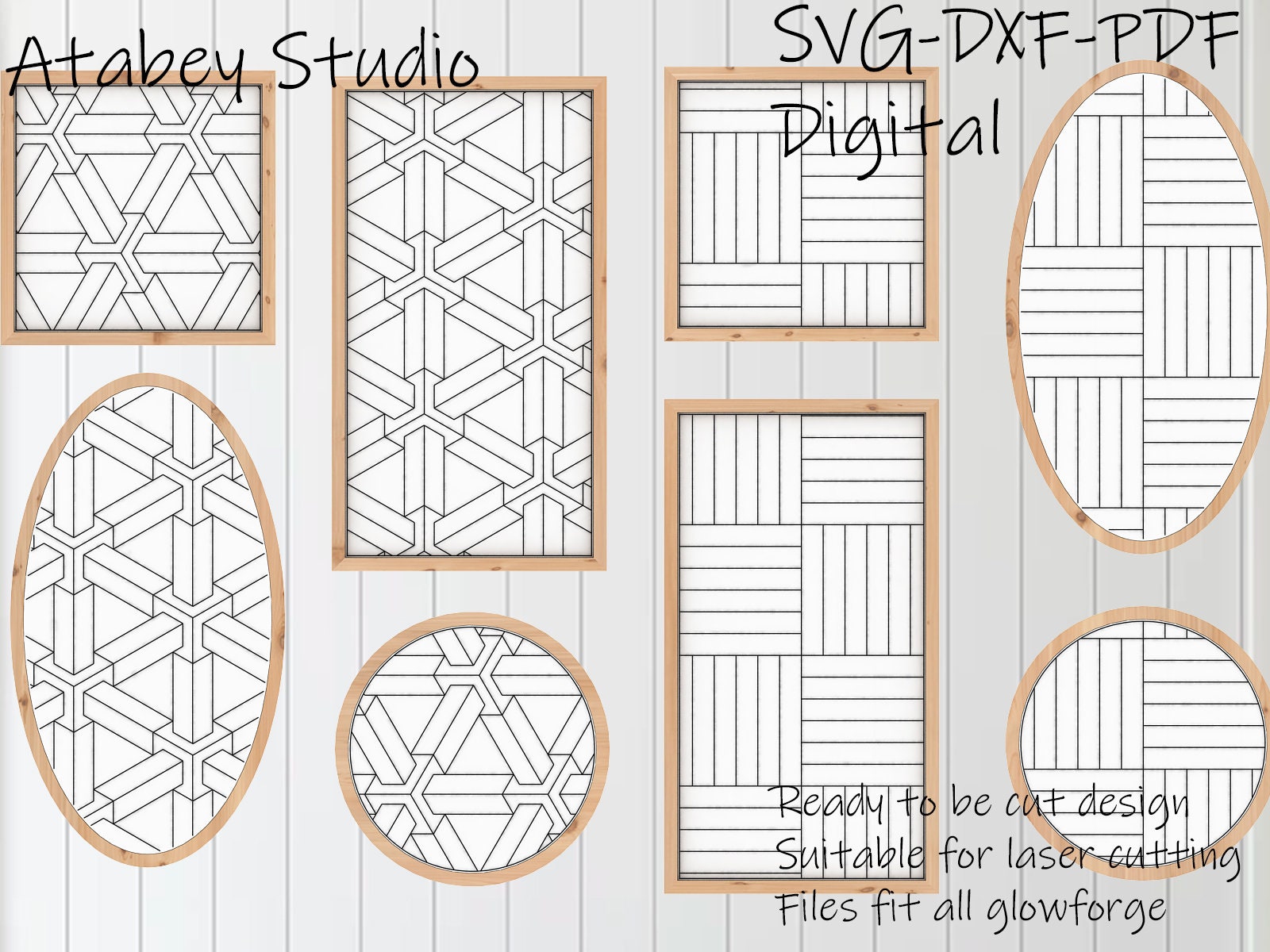 Patterns for Glowforge Svg Escher Star Diamond and Parquet - Etsy