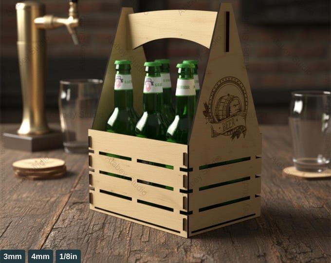 Six Pack Beer Bottle Box Carrier,cut File Box SVG, Packaging Box SVG ...
