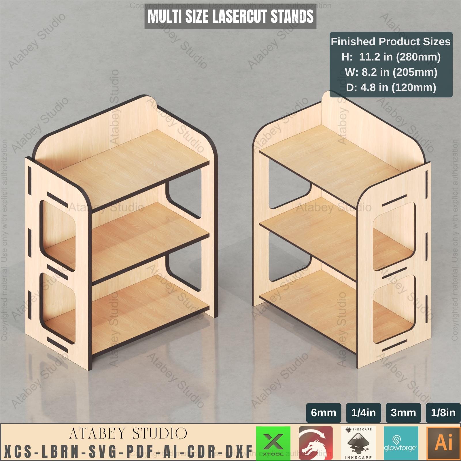 Laser Cut Countertop Shelf Bundle | Multi-size Stand Designs | Vendor ...