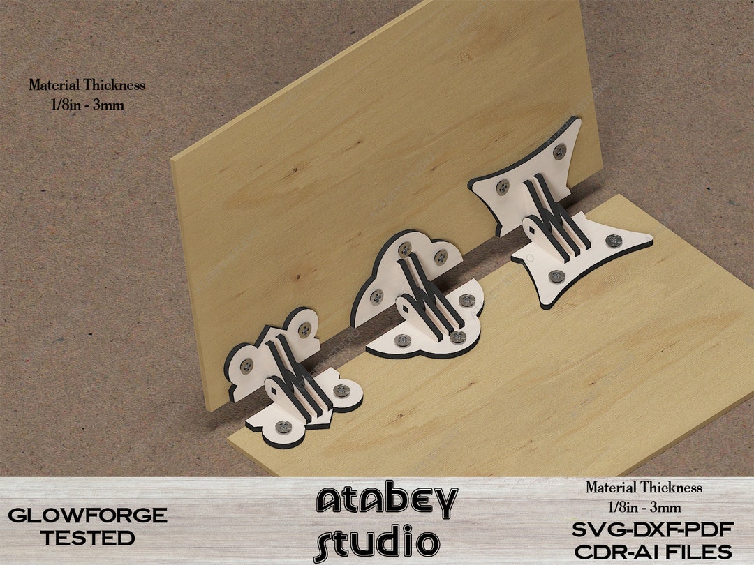 Wood Hinges and Box Laser Cut Files / Hinge Templates for Boxes / Wood ...
