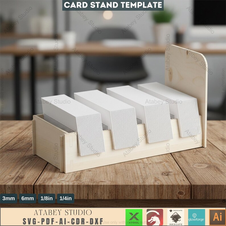 Business Card Holder / Business Display Stand / Laser Cut SVG, DXF, Ai ...