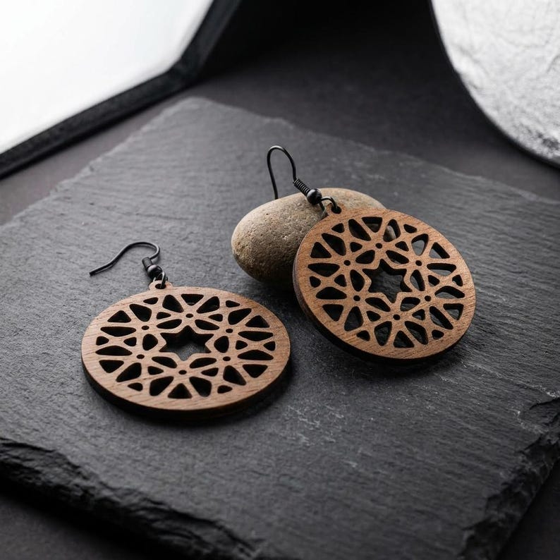 Wooden and Acrylic Earring Design Set - DIY Jewelry Making Templates ...