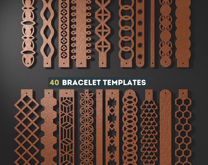 40 Leather Bracelet Laser Cut SVG Files | DIY Jewelry Crafts I Faux ...
