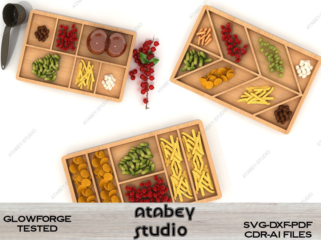 Custom Wooden Serving Tray With Dividers Perfect for Cheese and ...