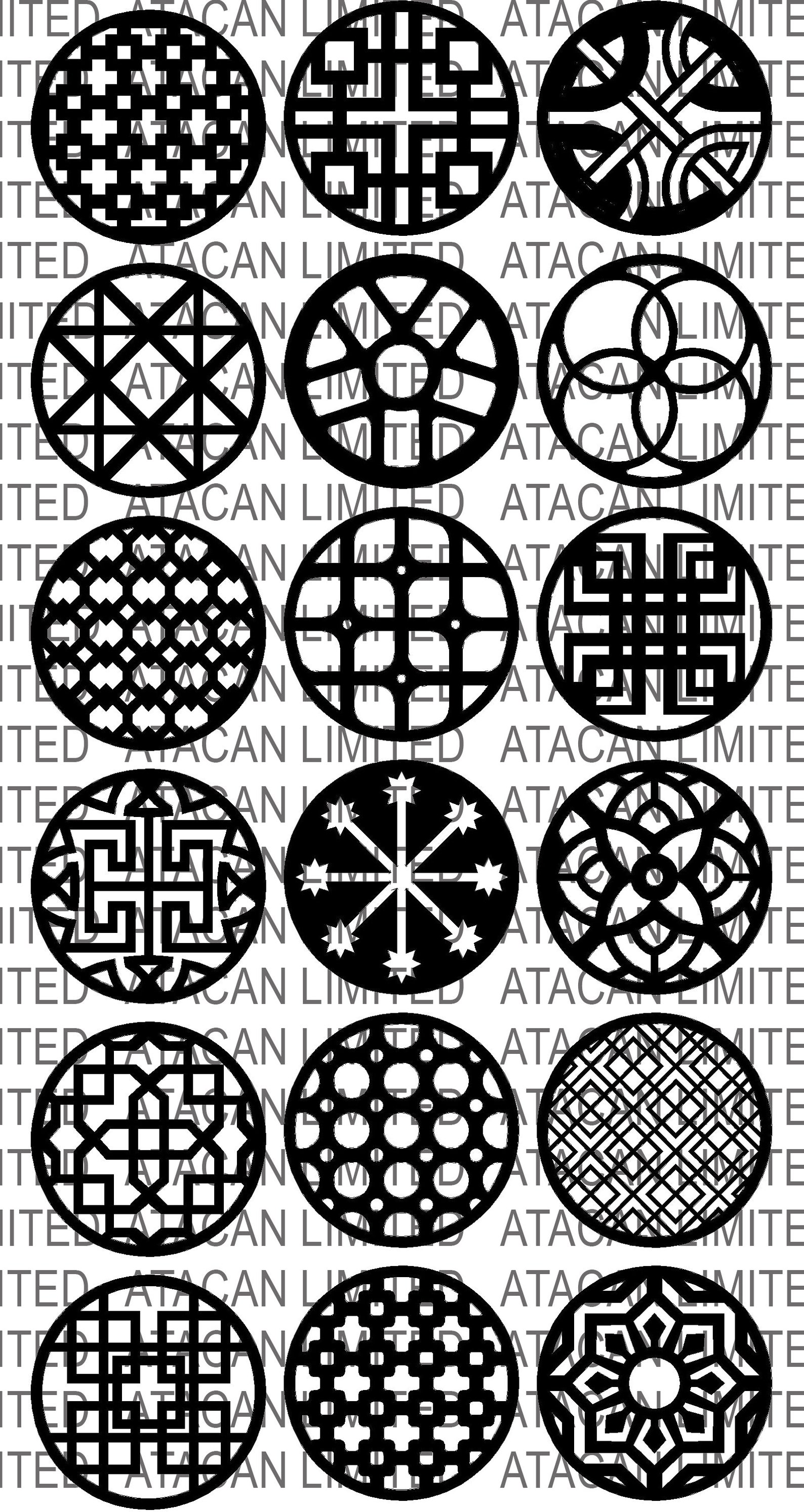 Round Coasters Grill Trivet Templates Vector Digital SVG DXF | Etsy