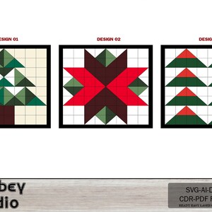 DIY Christmas Barn Quilt Set - Holiday Quilt Block Patterns - Noel Tree ...
