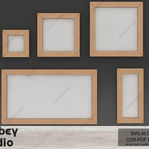 Flat Wooden Rectangle and Square Frame Bundle for Laser Cutting Perfect ...