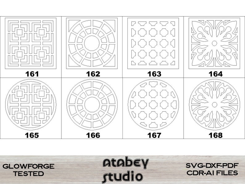 Panels Collection Geometric Patterns Cnc Vector Files for - Etsy