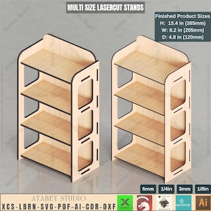 Laser Cut Countertop Shelf Bundle | Multi-size Stand Designs | Vendor & Shop Display Files ...