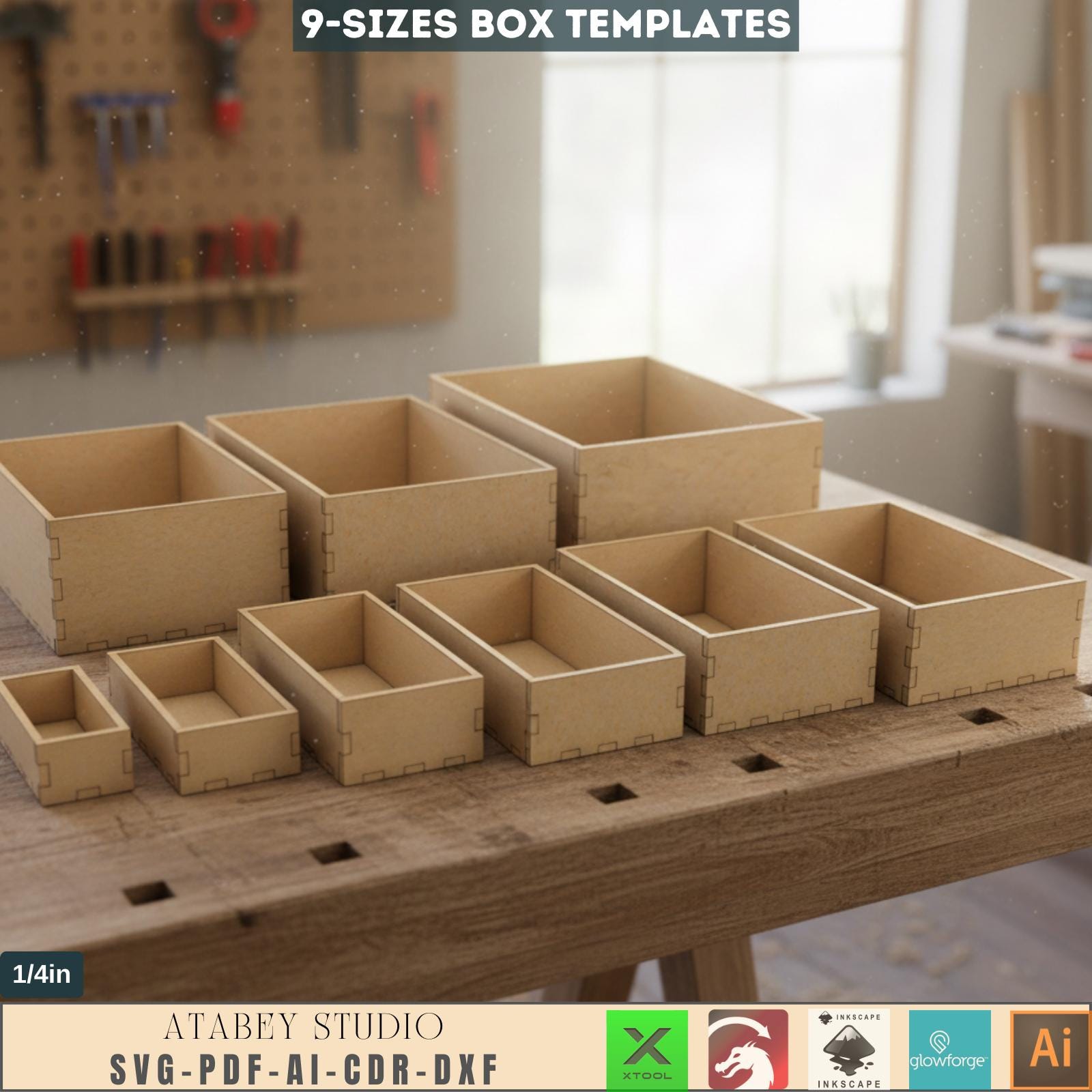 DIY Laser Cut Box Templates - Woodworking Boxes - Perfect for 1/4 Inch ...