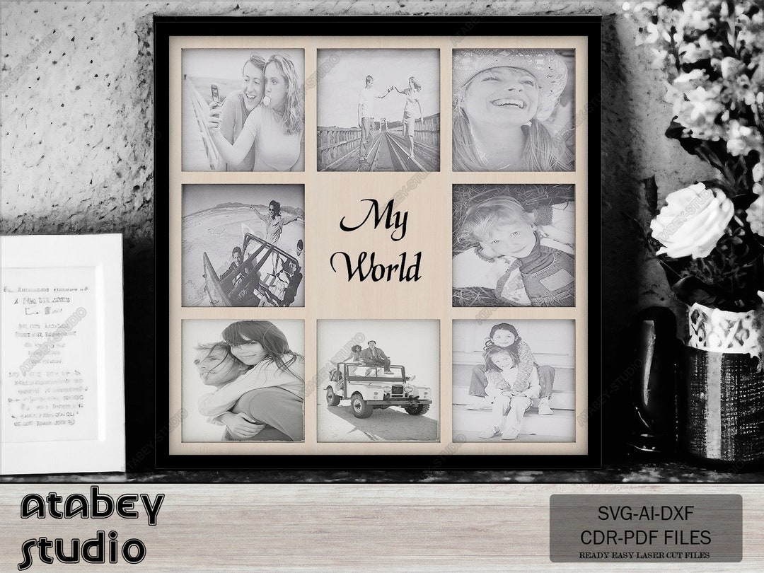 Wooden Collage Frame - Picture Frame Svg Cut Files - Digital Download ...