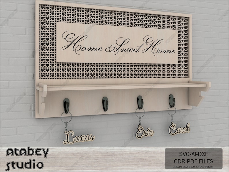 Customizable Rattan Key Holder Design - DIY Laser Cut Keychain Hanger ...