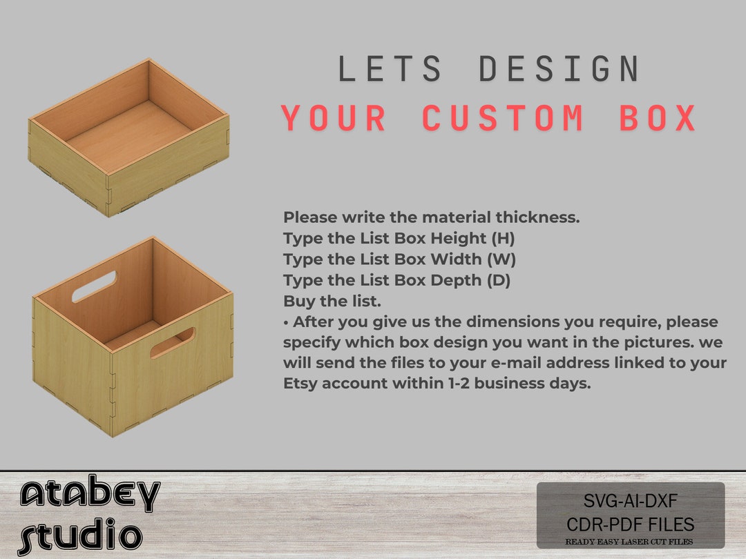 Create Your Custom Laser Cut Box Design Personalized Dimensions ...