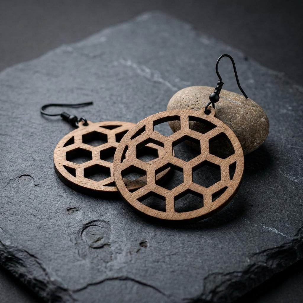 Wooden and Acrylic Earring Design Set - DIY Jewelry Making Templates ...