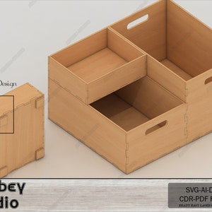 DIY Stackable Storage Boxes - Laser Cut Box Bundle for Home and Office ...