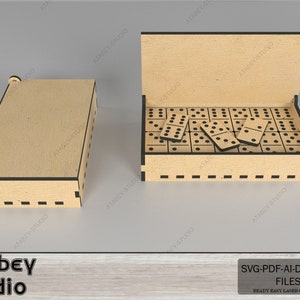 Portable Travel Domino Board Game Set / Laser Cut Dominoes Box / Wood ...