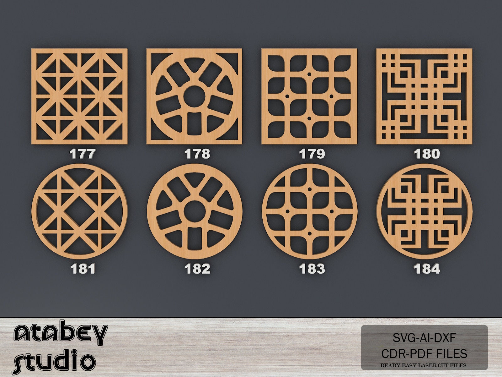 40 Geometric Drink Coasters - Perfect Laser Cut Patterns for Home and ...