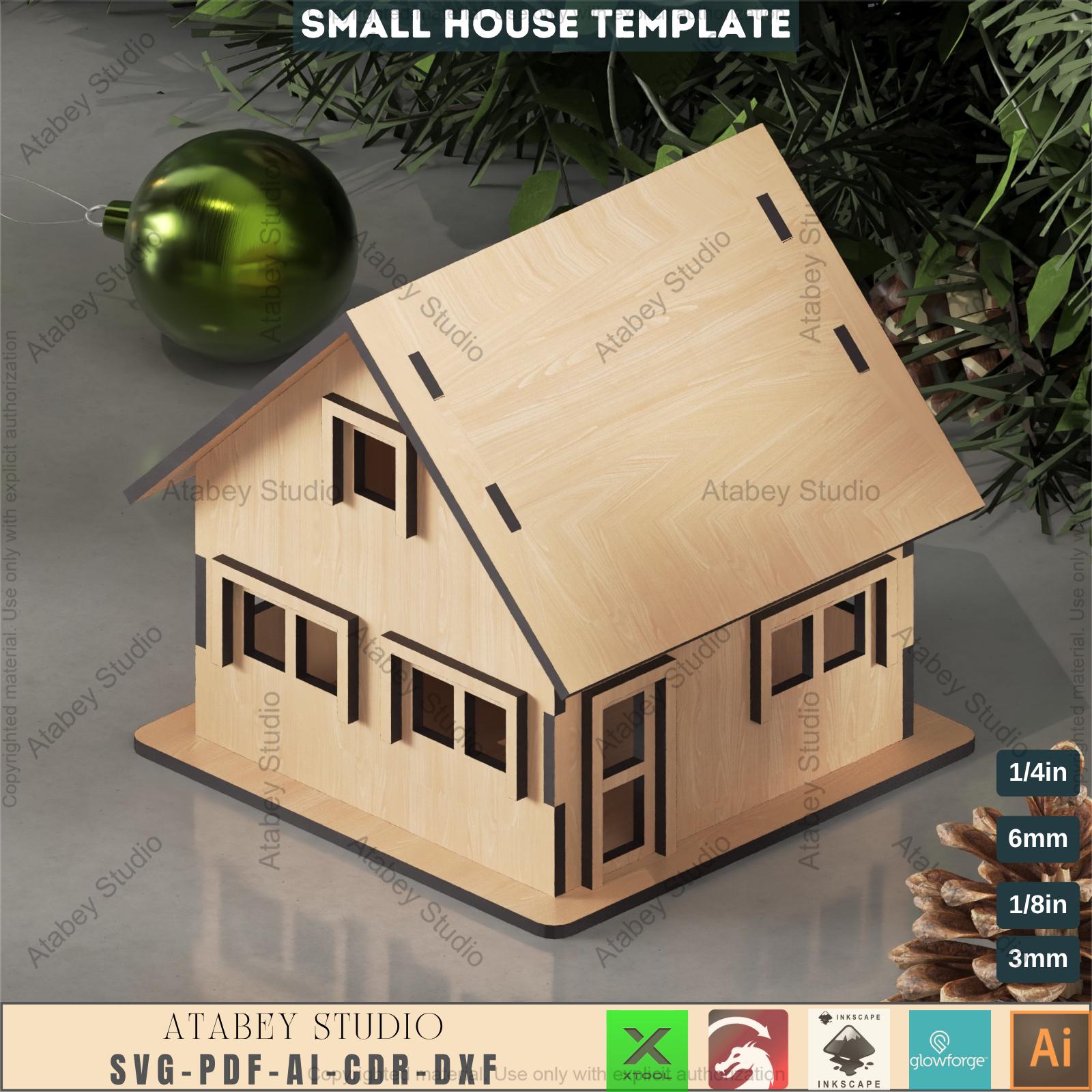 Charming Dollhouse Laser Cut Files - Miniature Wooden House DIY Project ...