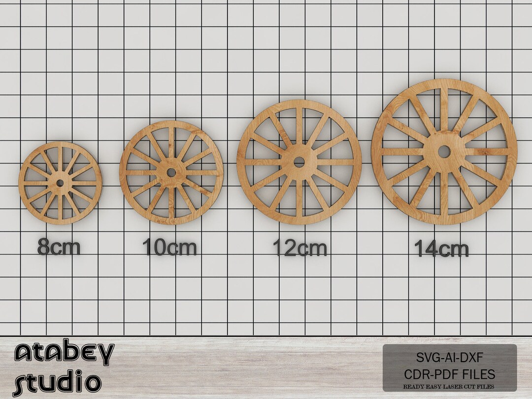 Carriage Wheel Craft Shape - Rustic Ox Cart Wheels - Perfect for Laser ...