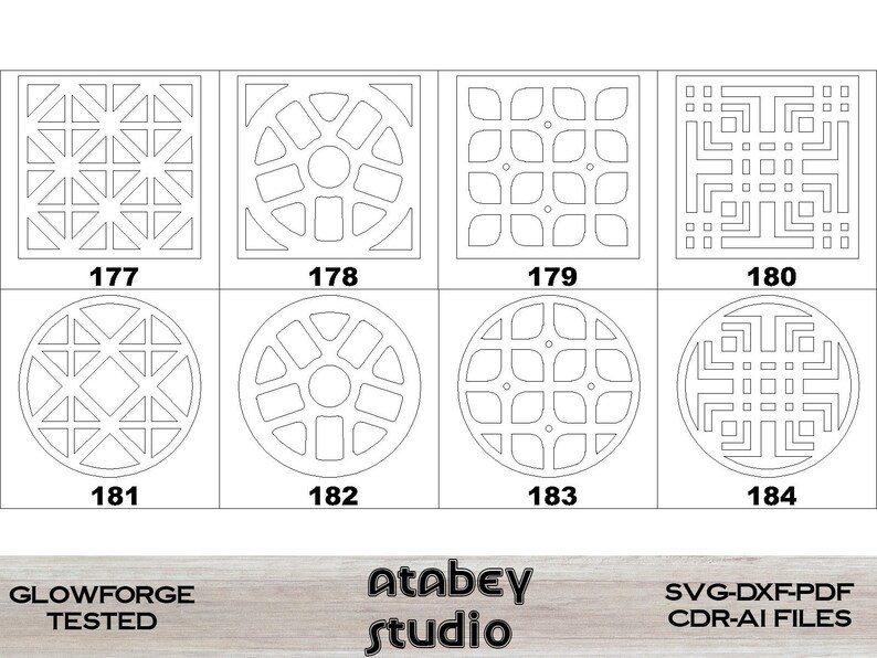 Panels Collection Geometric Patterns Cnc Vector Files for - Etsy