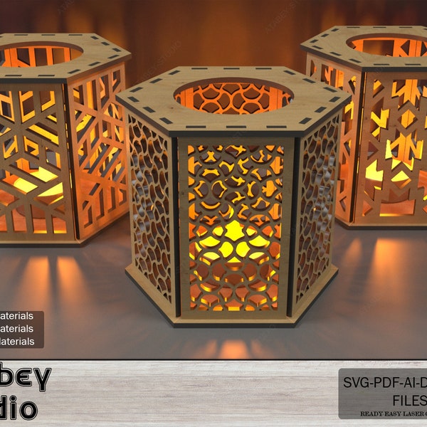 Wood Candle Holder Laser Cut Files - Etsy