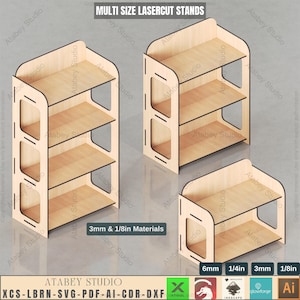 Laser Cut Countertop Shelf Bundle | Multi-size Stand Designs | Vendor & Shop Display Files ...