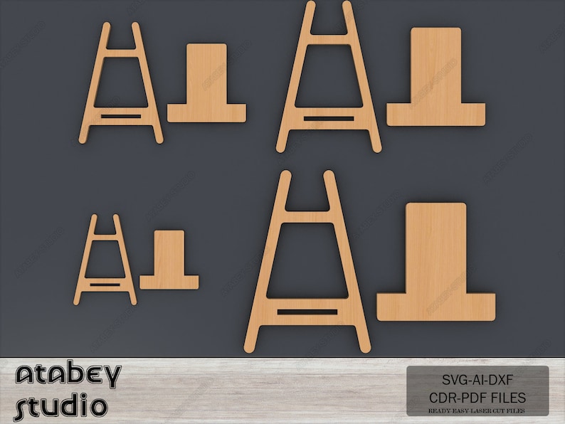 Multi-size Frame Easel Stand - Laser Cut, Easy to Assemble, Art Display ...