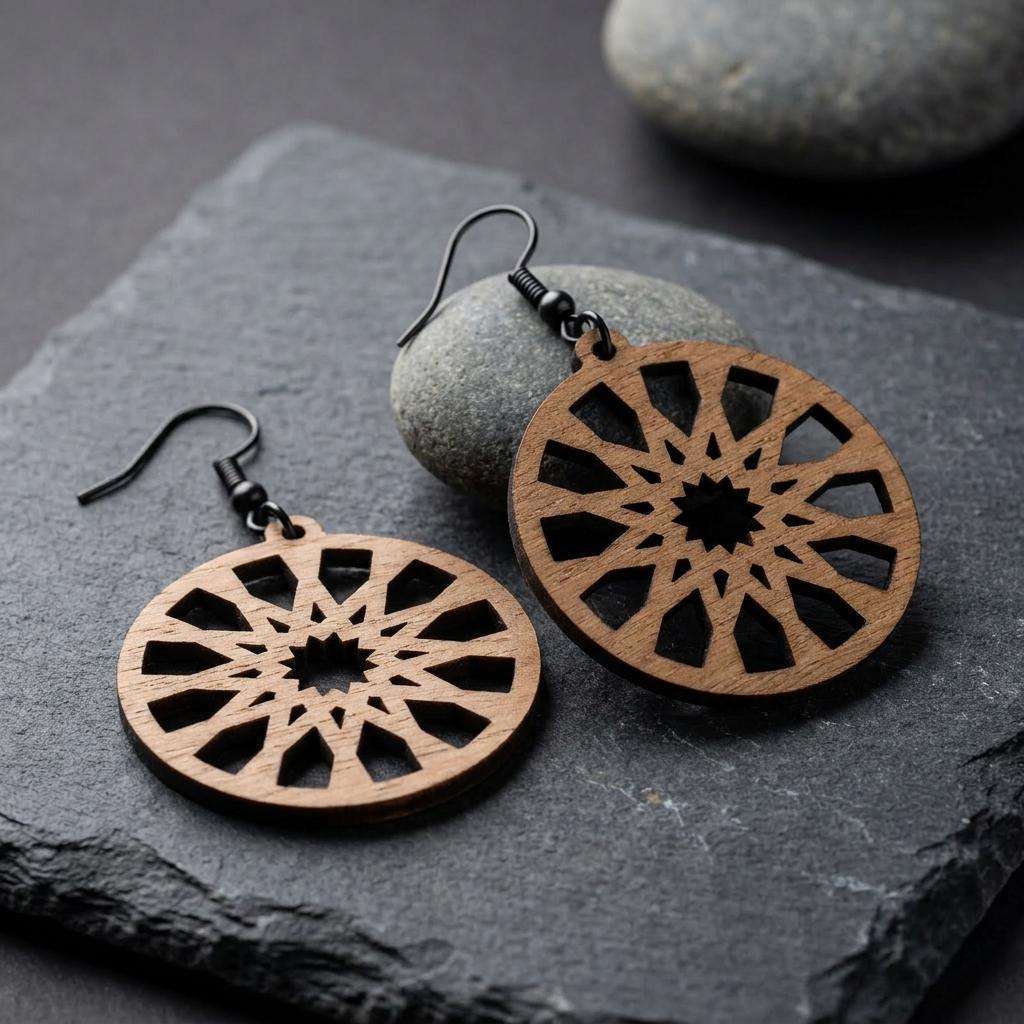 Wooden and Acrylic Earring Design Set - DIY Jewelry Making Templates ...