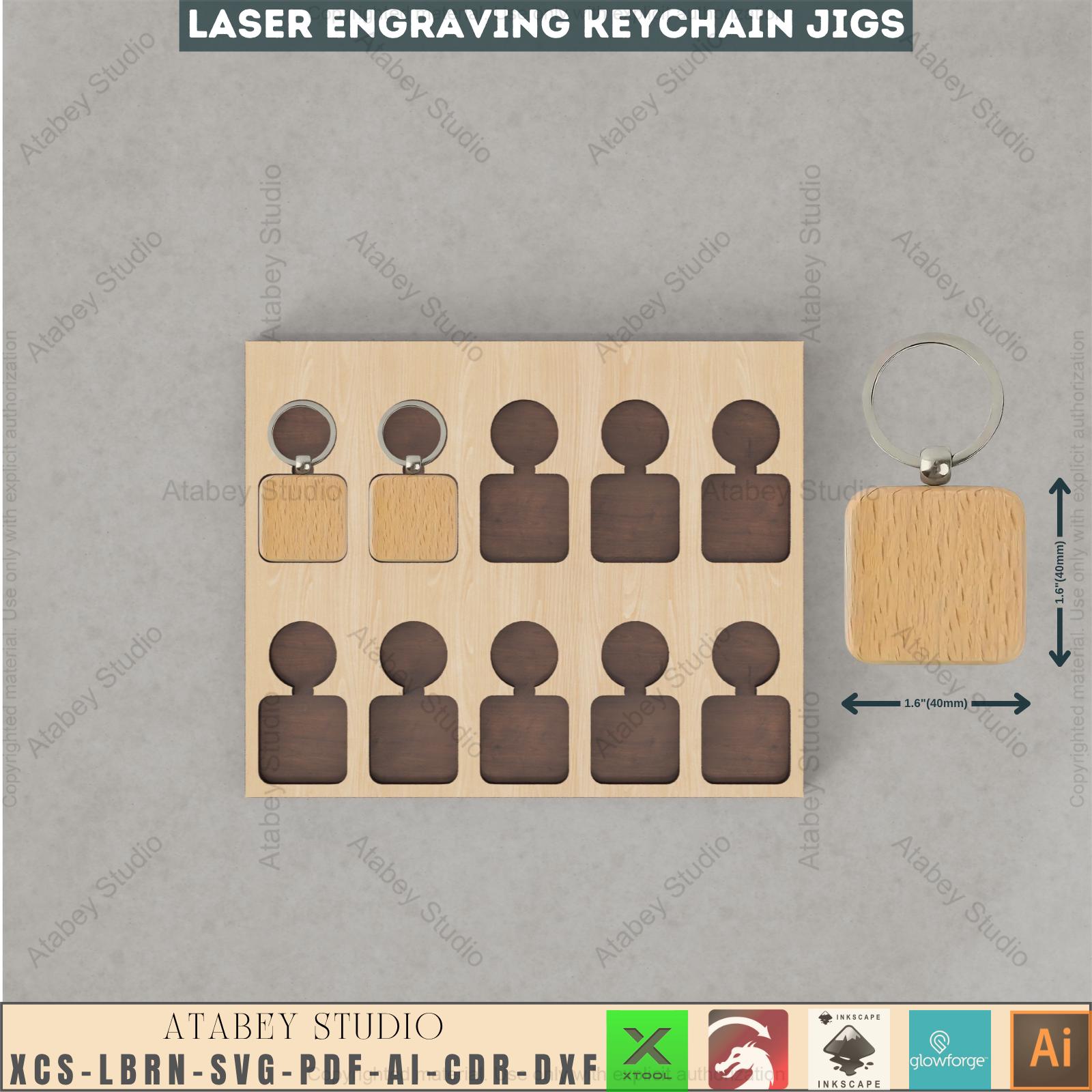 Keychain Jig for Laser Engraving, Precision Alignment Wood Jigs , Laser ...