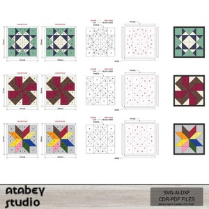Geometric Barn Quilt Patterns - Laser Cut Quilt Blocks With Frames for ...