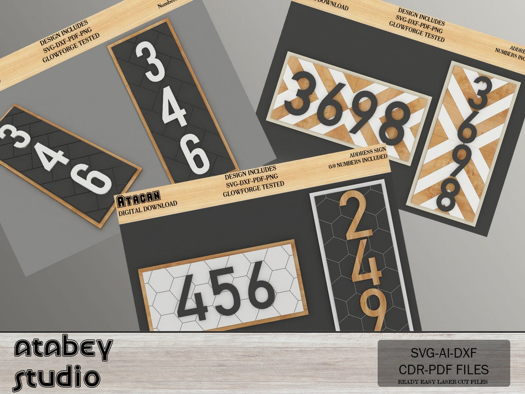 Laser Cut Address Number Sign - Elegant Property Plaque - Modern ...