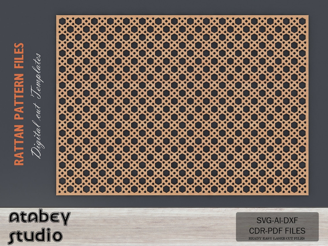 Seamless Rattan Cane Pattern for Laser Cutting, Boho Webbing Texture ...