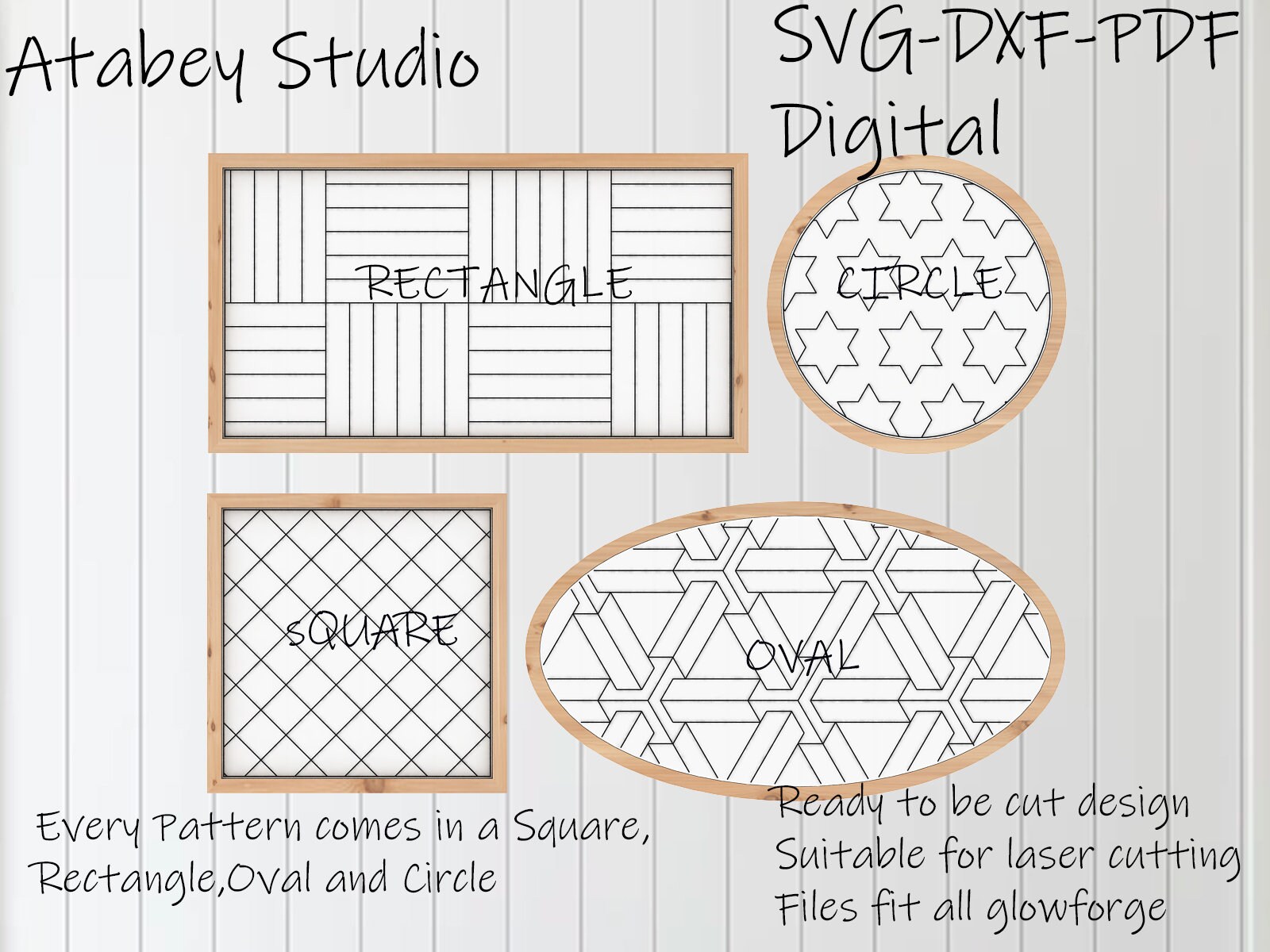 Patterns for Glowforge Svg Escher Star Diamond and Parquet - Etsy