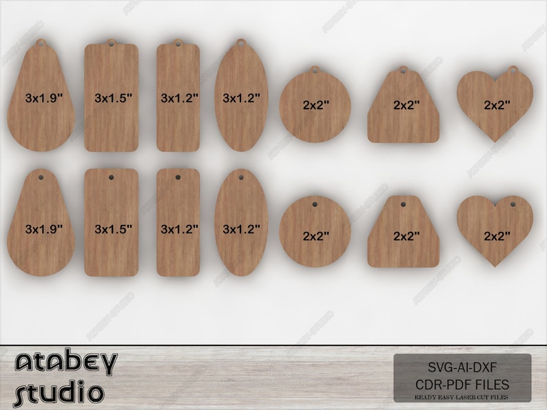 Custom Keychain Cut Plans - DIY Keyring Templates - Perfect for Laser ...