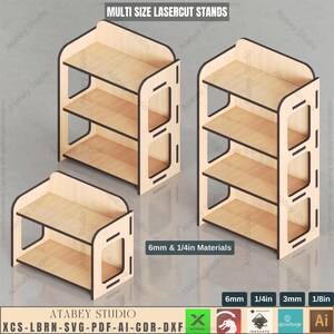 Laser Cut Countertop Shelf Bundle | Multi-size Stand Designs | Vendor & Shop Display Files ...