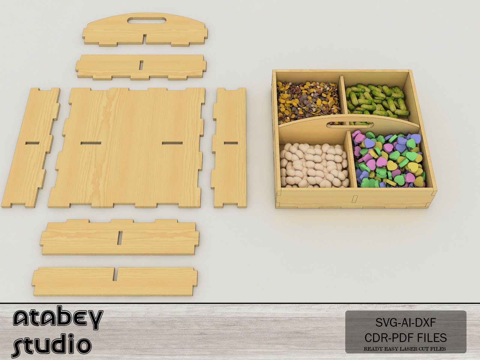 Laser Cut Tray SVG Bundle - DIY Wooden Divide Trays - Vector File for ...