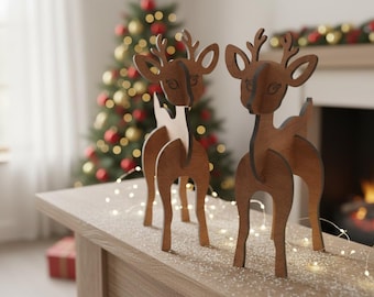 3D Wooden Reindeer Puzzle / Deer Laser Cut Christmas Decor / Xtool ...