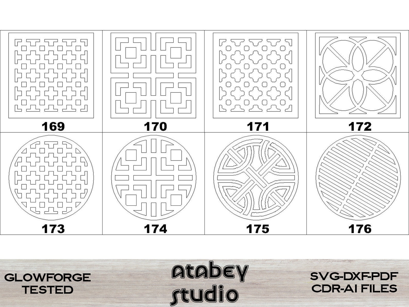 Panels Collection Geometric Patterns Cnc Vector Files for - Etsy