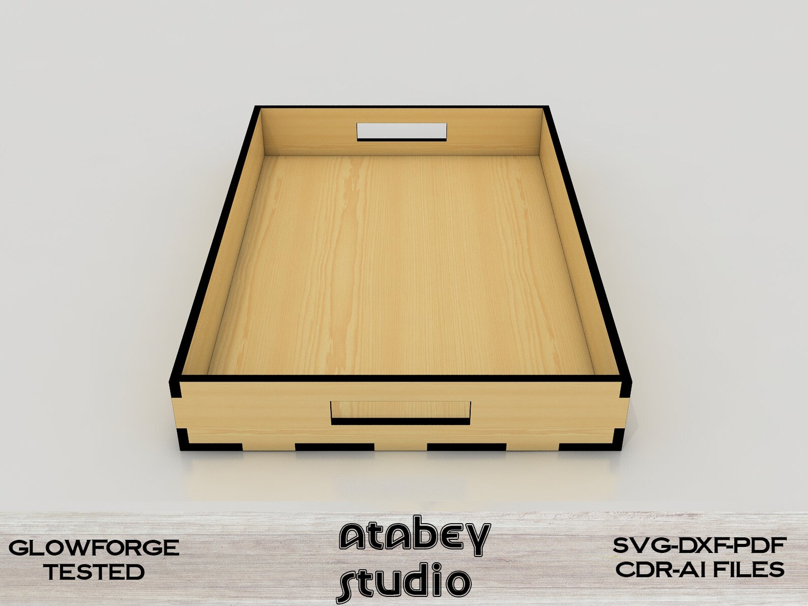 Flat Wooden Serving Tray Laser Cut SVG Files Glowforge - Etsy