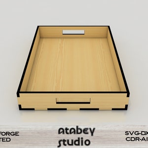 Flat Wooden Serving Tray Laser Cut SVG Files , Glowforge Digital ...