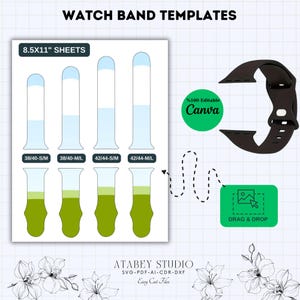 Customizable Watch Band Template Compatible With Canva SVG, PDF, AI for ...