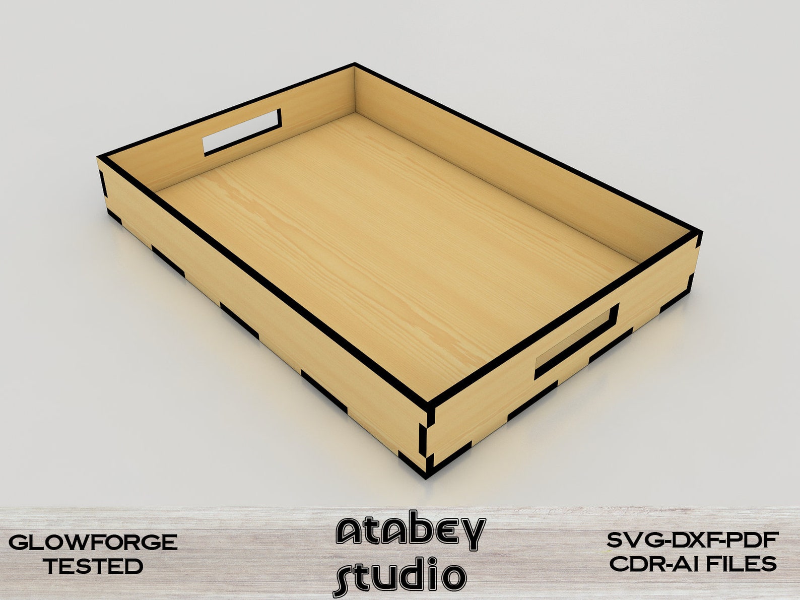 Flat Wooden Serving Tray Laser Cut SVG Files Glowforge - Etsy