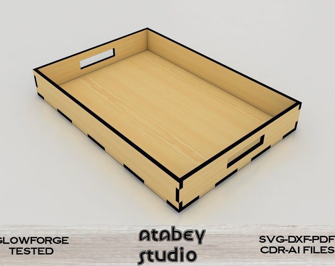 Flat Wooden Serving Tray Laser Cut SVG Files Glowforge - Etsy